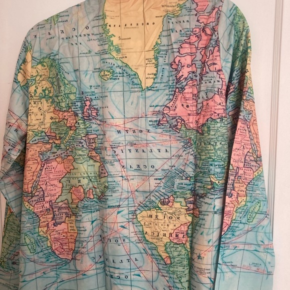 Tops | World Map Shirt New But Cut | Poshmark